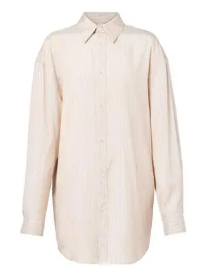 Saint Laurent Silk Button-up Shirt - Beige