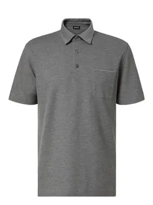Zegna Cotton Polo Shirt Grey