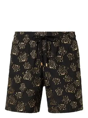 Vilebrequin Jacquard Embroidered Swim Trunks - Black