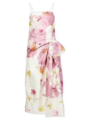 Erdem Floral Gathered Midi Dress - Pink