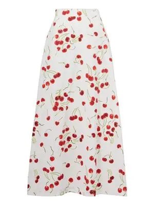 ADRIANA DEGREAS Printed High-Rise Maxi Skirt
