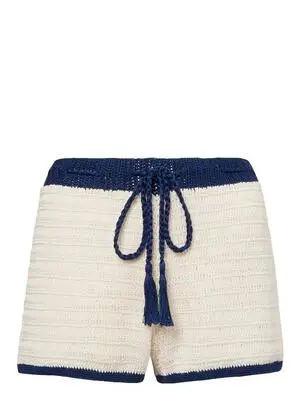 Anna Kosturova Seaside Crochet Shorts - Blue