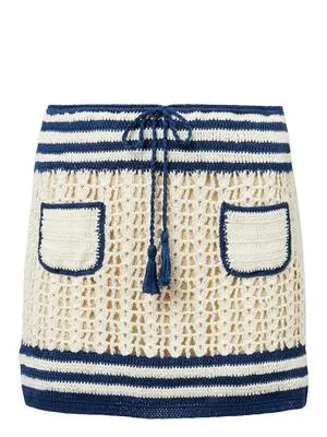 Anna Kosturova Gabrielle Crochet Cotton Miniskirt - White