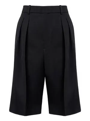 Saint Laurent Grain De Poudre Wool Bermuda Shorts - Black