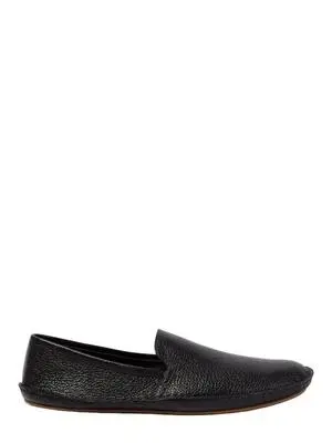 THE ROW Vasko Leather Slip-on Shoes - Black