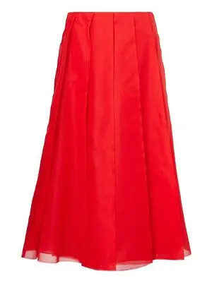 Altuzarra Silk Organza Midi Skirt - Red