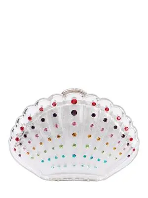 AQUAZZURA Crystal Shell Embellished Clutch - Multicoloured