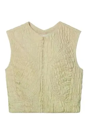 Tory Burch Quilted Sleeveless Vest - Neutrals