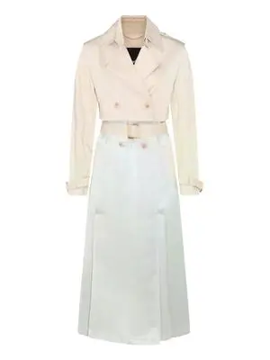 Add Double-breasted Trench Coat - White