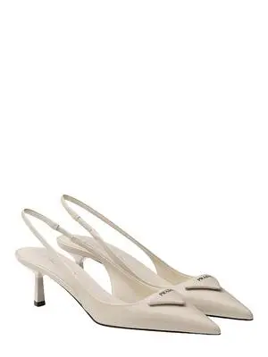 Prada Patent Leather Slingback Pumps - Neutral