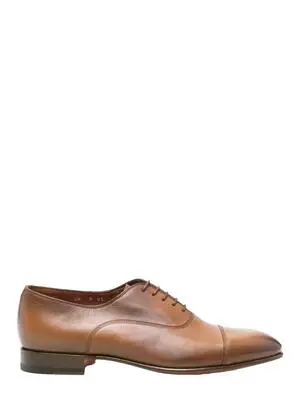 Santoni Leather Oxford Shoes - Brown