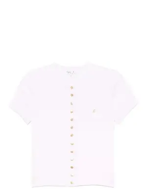 AGNÈS B. Embroidered Knit Top - Pink