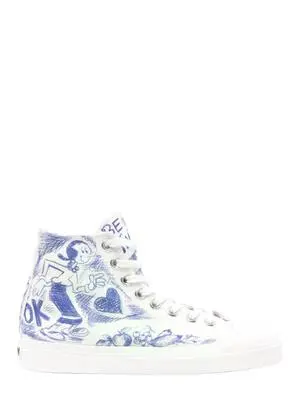 Moschino Printed Sneakers - White