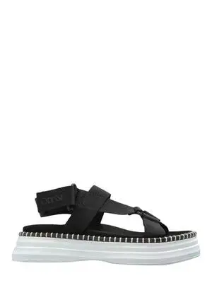 ODISSI Logo-embroidered Sandals - Black