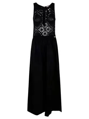 TWINSET Crochet-paneled Maxi Dress - Black