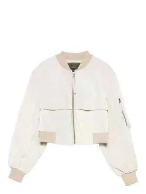 ELENA VELEZ Bustier Bomber Jacket - Neutrals