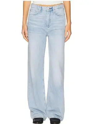 Rag & Bone Featherweight Logan Mid Rise Wide Leg Jeans - Blue