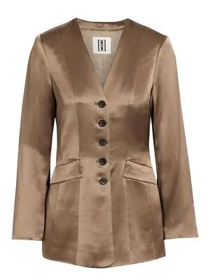 BY MALENE BIRGER Rinnah Satin-crepe Blazer - Bronze