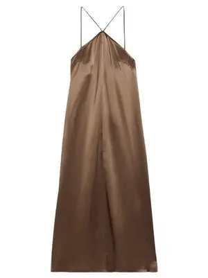 BY MALENE BIRGER Reganne Satin-crepe Maxi Dress - Brown