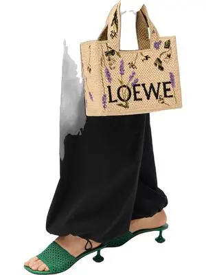 LOEWE LOEWE Small Font Raffia Tote