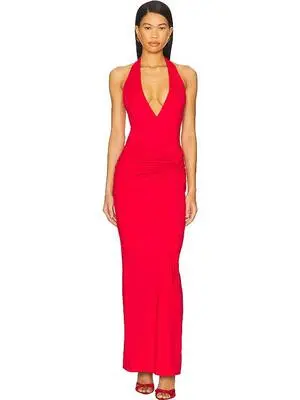 Superdown Chloe Halter Maxi Dress - Red