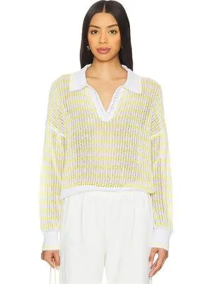 525 America Striped Tipping Pullover - Bleach White Multi