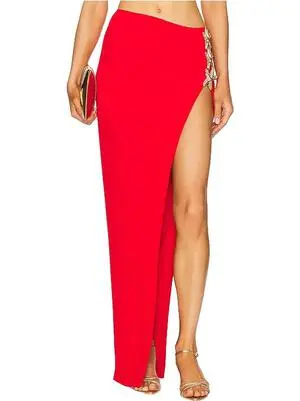 LOVERS AND FRIENDS Isolde Maxi Skirt With Starfish Hardware - Red
