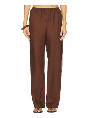 Donni. X The Linen Simple Pant - Walnut