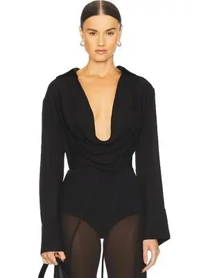 Courtney Zheng Aya Cowl Top - Black