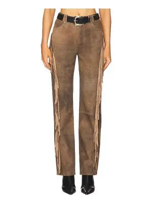 LAMARQUE X Wendy Suede Pant - Distressed Tan