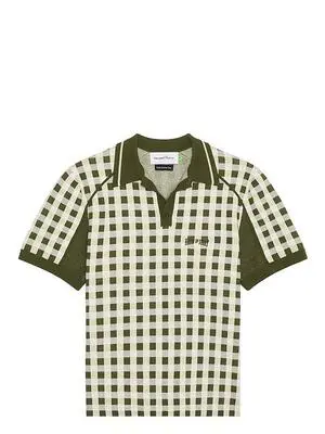 HOUSE OF SUNNY Putting Polo In Green - Green Check