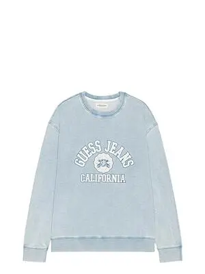 GUESS JEANS Crew Neck Sweatshirt - Indigo Light Wash