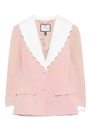 NISSA Scalloped-lapels Blazer - Pink