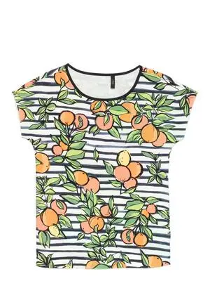 MARCCAIN Striped Fruit Print T-shirt - White
