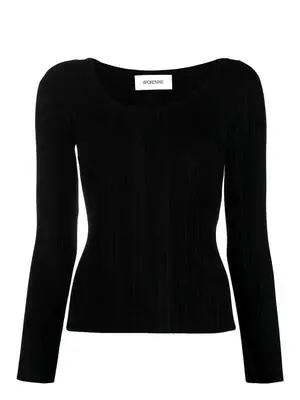 Sportmax Ribbed Knit Jumper - Black