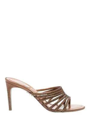 Rene Caovilla 90mm Rhinestone-embellished Sandals - Brown