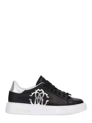 Roberto Cavalli Mirror Snake-print Sneakers - Black