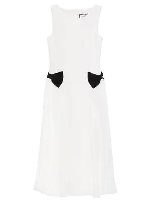 NISSA Bow-detail Midi Dress - White