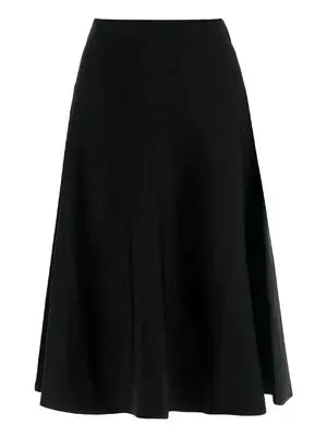 THE ROW Pleated Midi Skirt - Black