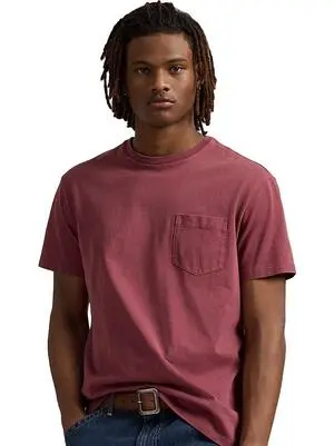 Ralph Lauren Classic Fit Weathered Pocket T-shirt - Red Wine