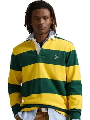 Ralph Lauren Classic Fit Embroidered Rugby Shirt - Hunter Green/gold