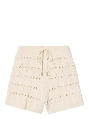 Zimmermann Rhiannon Cutout Pointelle-knit Shorts - Cream