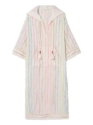 Zimmermann Lucky Striped Cotton Hooded Tunic - Off-white