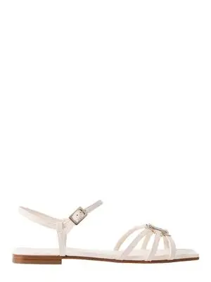 ROGER VIVIER Viv' The Sea Leather Sandals - Cream
