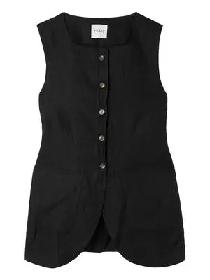 Posse Emma Linen Vest - Black