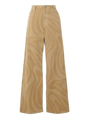 Emilio Pucci PUCCI Printed Cotton-Canvas Wide-Leg Pants Beige