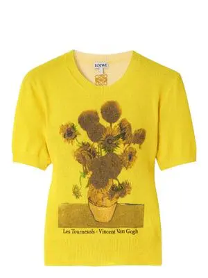 Loewe Printed Cotton-blend Terry T-shirt - Yellow