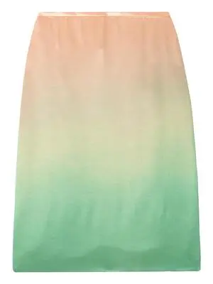 JIL SANDER Dégradé-satin Midi Skirt - Green