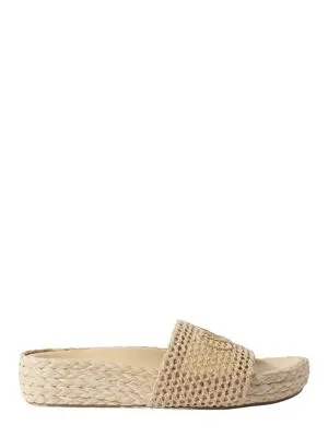 Chloé Isla Crocheted Raffia Slides - Neutrals
