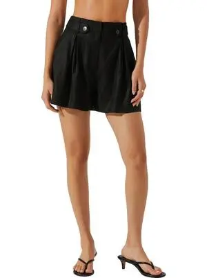 Astr The Label Ollie Linen-blend Shorts - Black